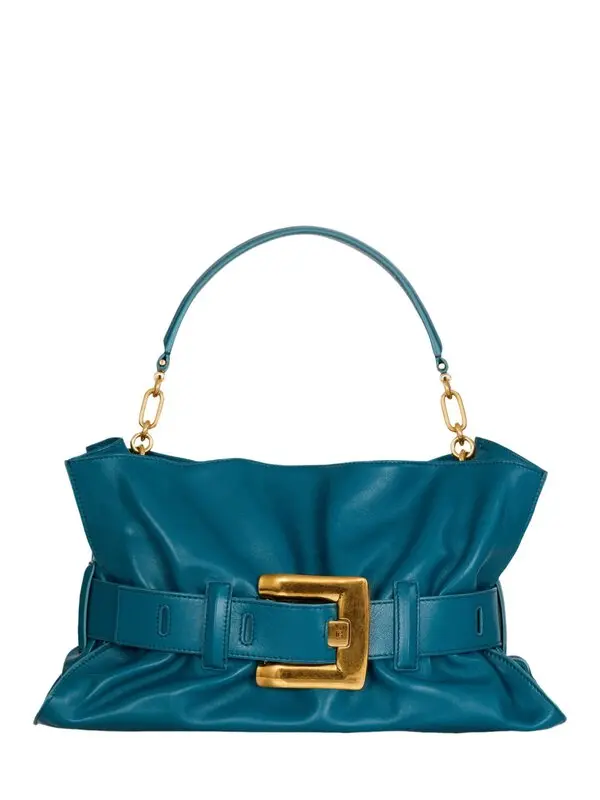 Balmain Medium Anthem Bag In Smooth Leather - Green