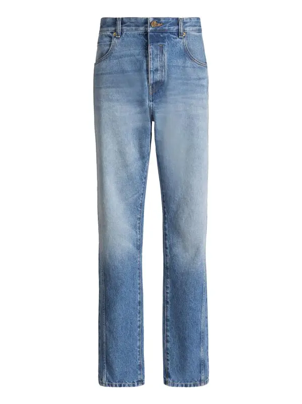 Balmain Straight-leg Denim Jeans - Blue