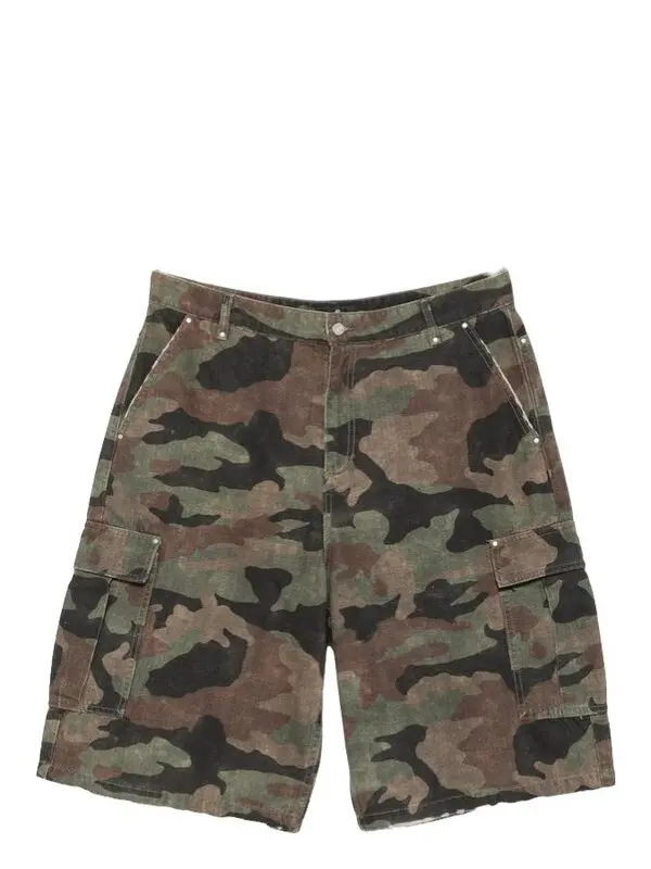 REPRESENT Camouflage Cargo Shorts - Green