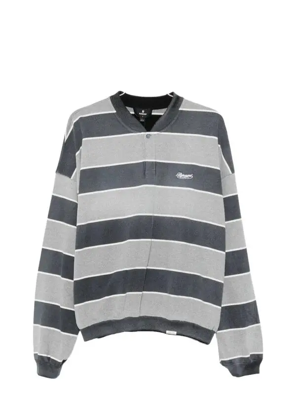 REPRESENT Long Sleeve Striped Sweatshirt - Gray