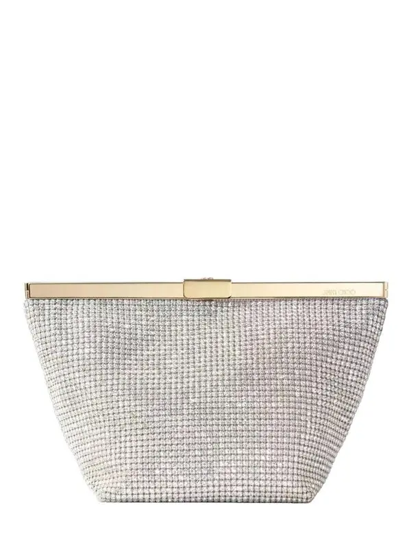 JIMMY CHOO Crystal-embellished Clutch Bag - Silver