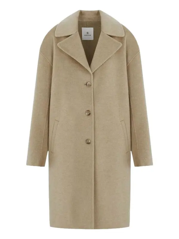 ANINE BING Portia Single Breasted Coat - Beige
