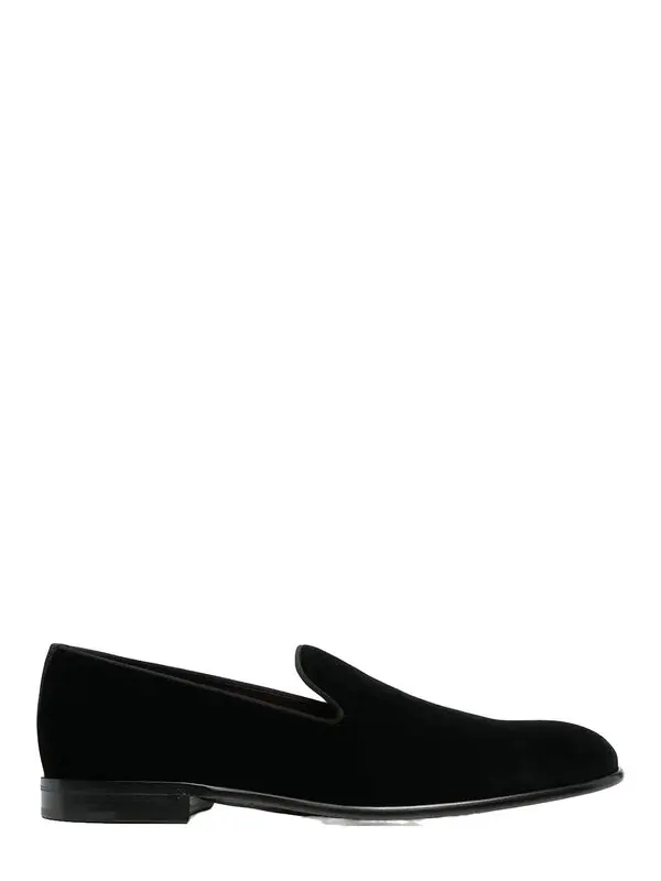 Dolce & Gabbana Piped Velvet Loafers - Black