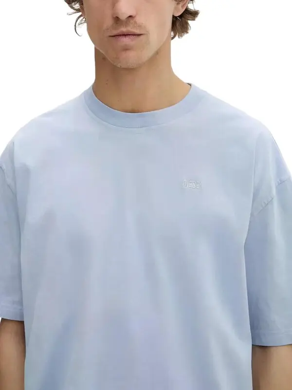 DIESEL® Graphic-print Embroidered-logo T-shirt - Blue