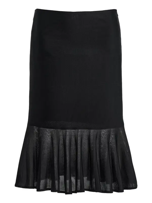 TOTEME Fluted Knit Midi Skirt - Black