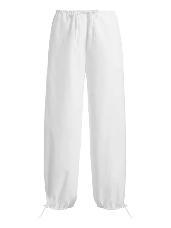 TOTEME Tie-detailed Organic Cotton Pants - White