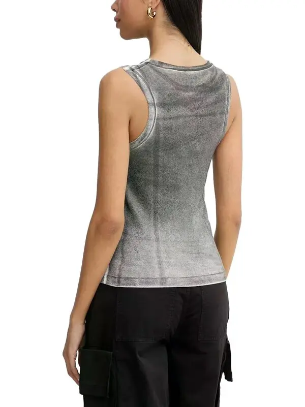 Pinko Acid-wash Ribbed Sleeveless Top - Grey