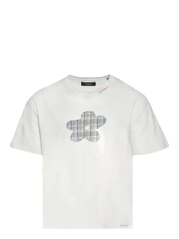 NAHMIAS Flower-patch Boxy T-shirt - Neutrals
