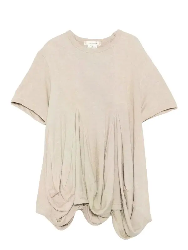 Comme Des Garçons Pleated Draped T-shirt - Neutrals