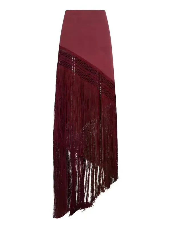 Andamane The Attico Marisol Fringe-trimmed Skirt - Red