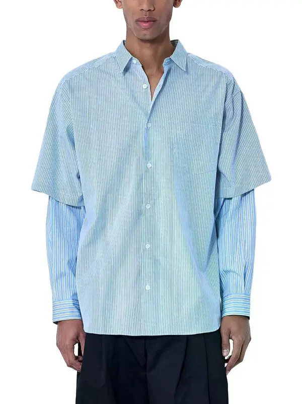 Comme Des Garçons Striped-pattern Shirt - Blue