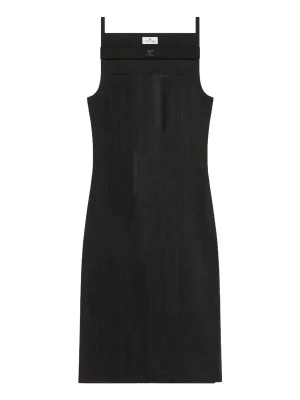 COURREGES Ribbed Midi Dress - Black