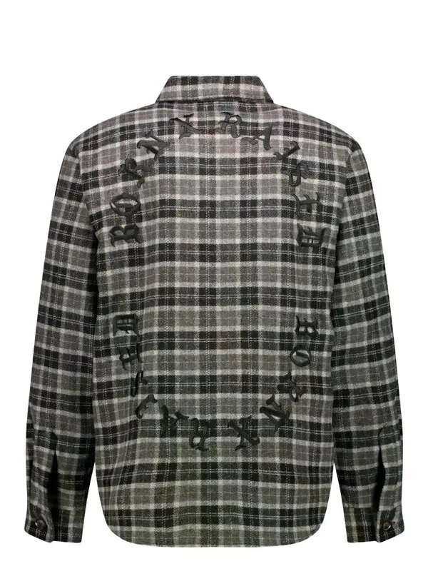 BORN X RAISED Check-pattern Flannel Shirt Jacket - Grey