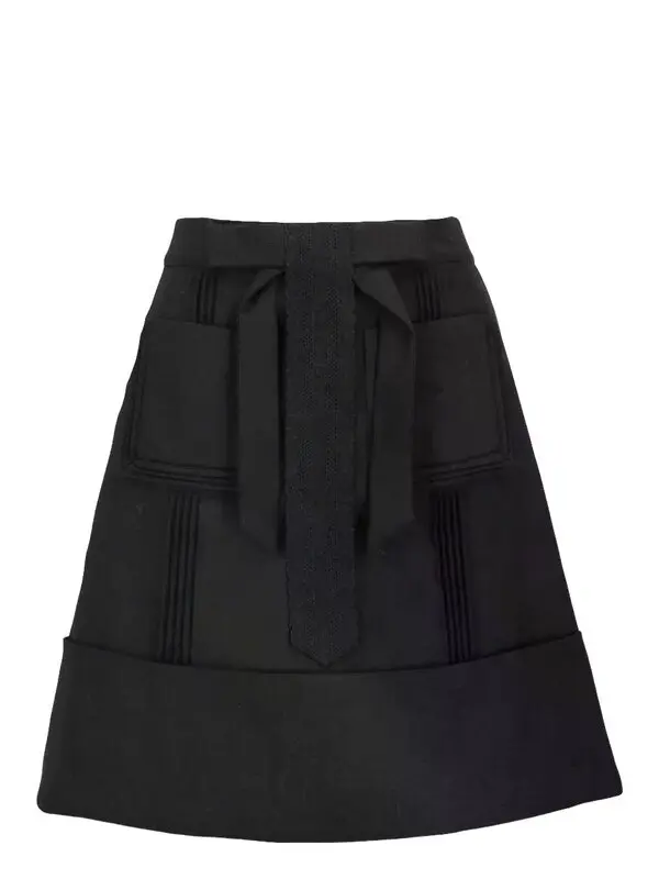 Chloé Bow-detail Pleated Mini Skirt - Black
