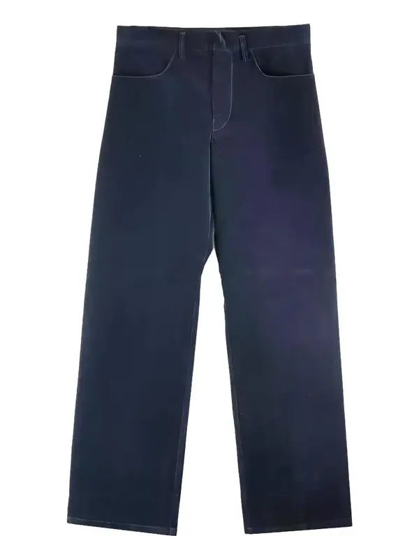 OMAR AFRIDI Velvet Straight-leg Trousers - Blue