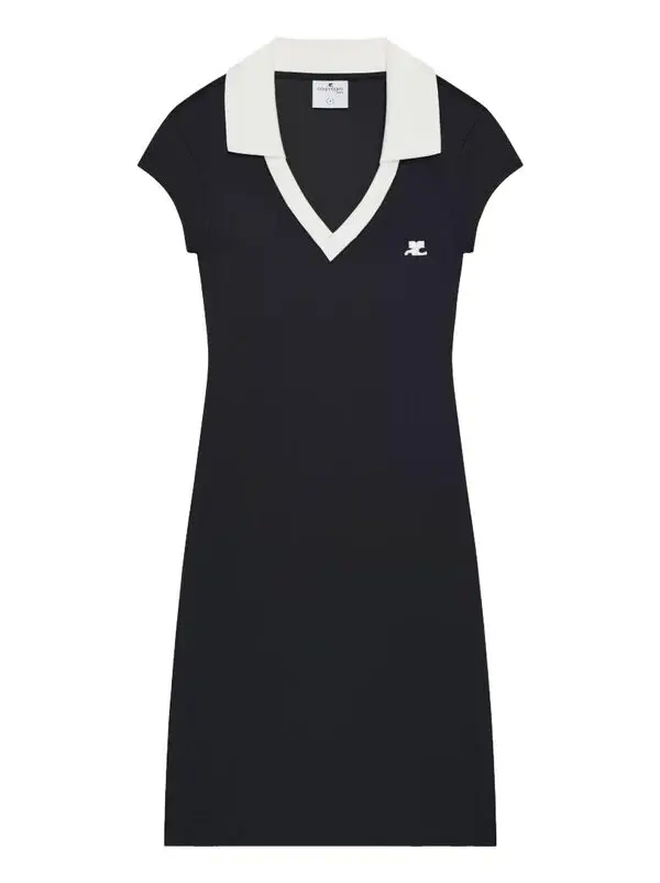 COURREGES V-neck Mini Dress - Black