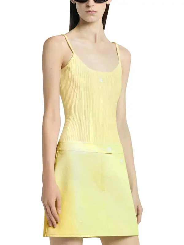 COURREGES Ribbed Knit Tank Top - Yellow