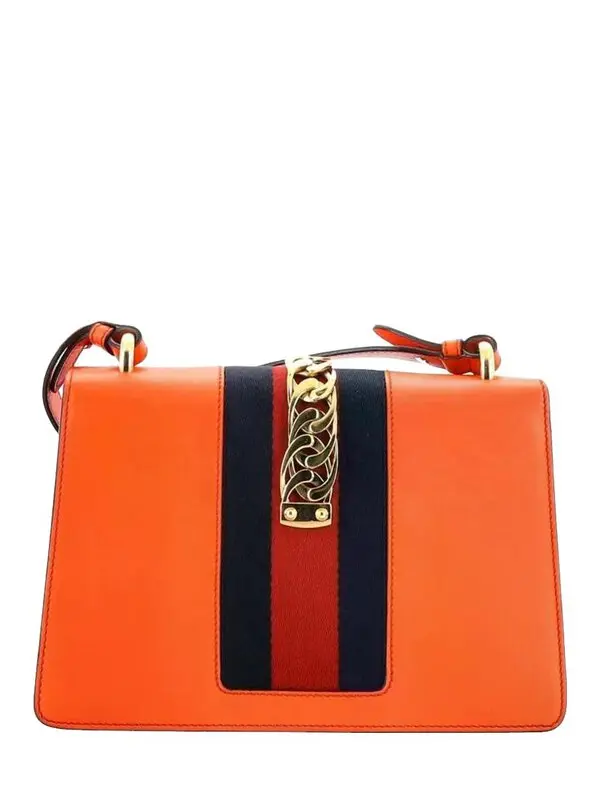 Gucci Sylvie Leather Small Shoulder Bag - Orange