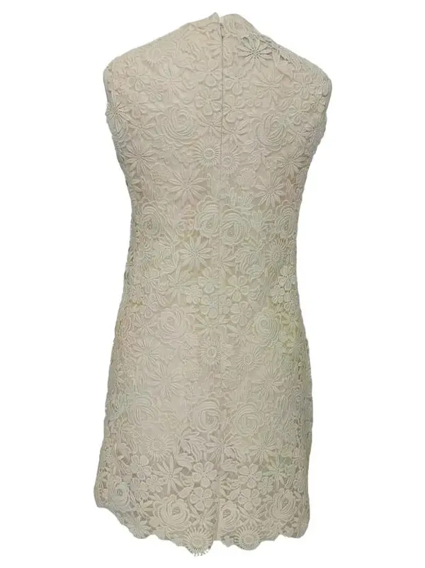 Valentino Garavani White Lace Sleeveless Mini Dress - Neutrals