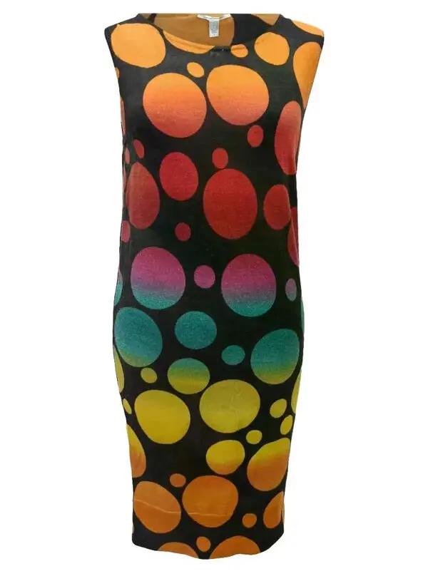 Diane Von Furstenberg Polka Dot Print Wool Dress - Black