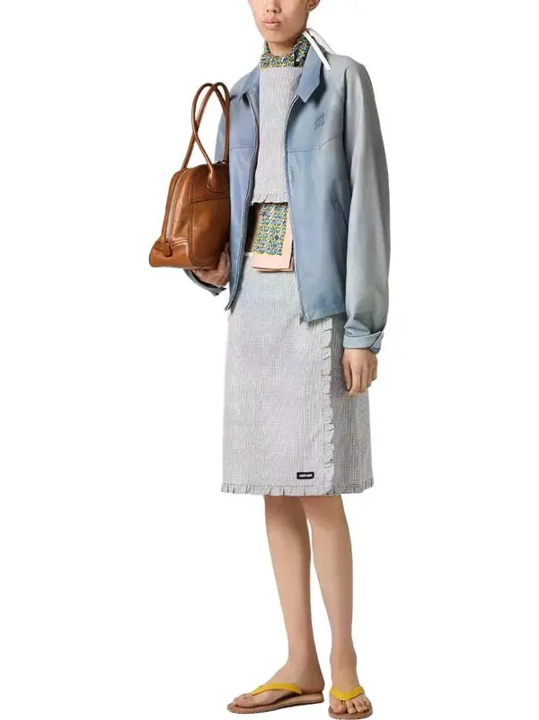 Miu Miu Nappa Leather Jacket - Blue