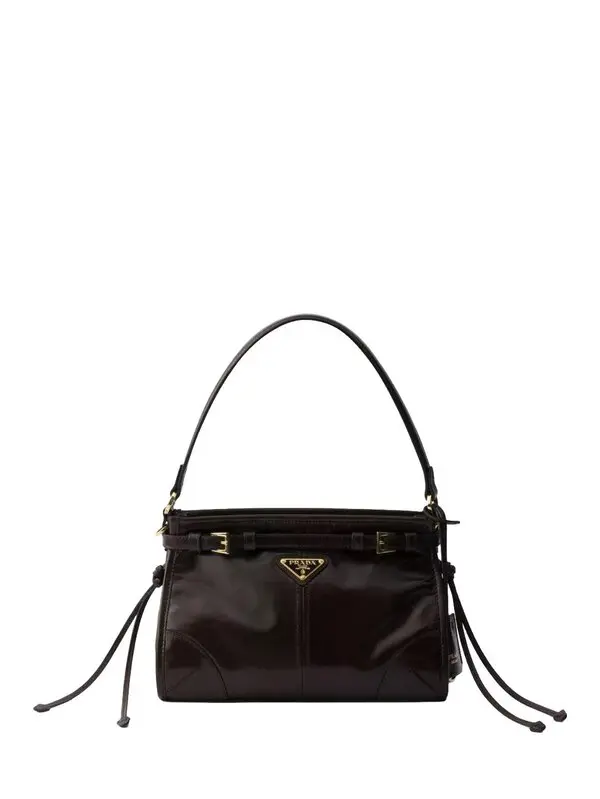 Prada Bonnie Small Leather Hobo Handbag - Brown