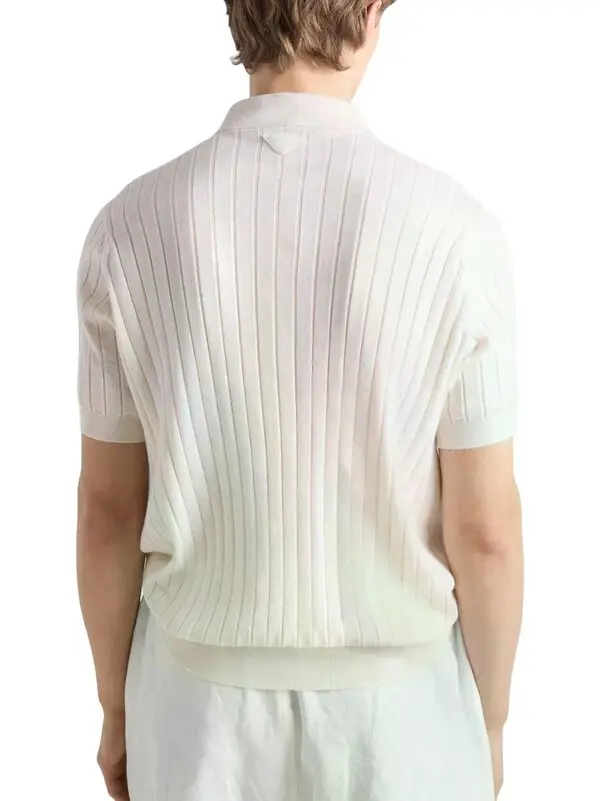 Prada Cashmere And Silk Polo Shirt - Neutrals