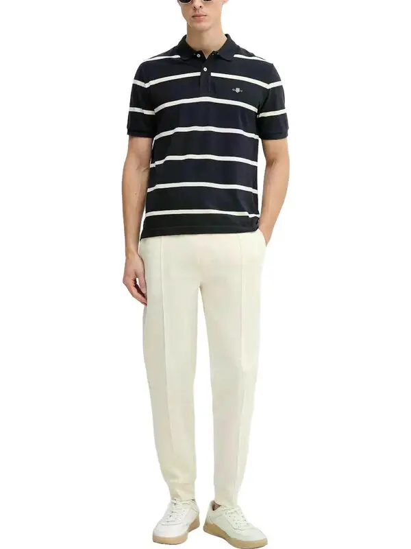 Gant Striped Short-sleeve Polo Shirt - Blue