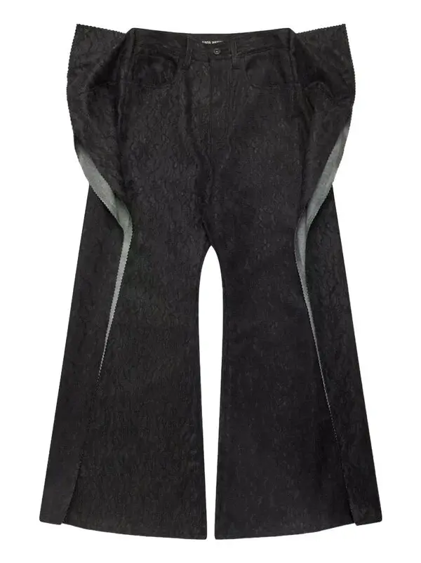 Junya Watanabe Deconstructed Floral-lace Jeans - Black