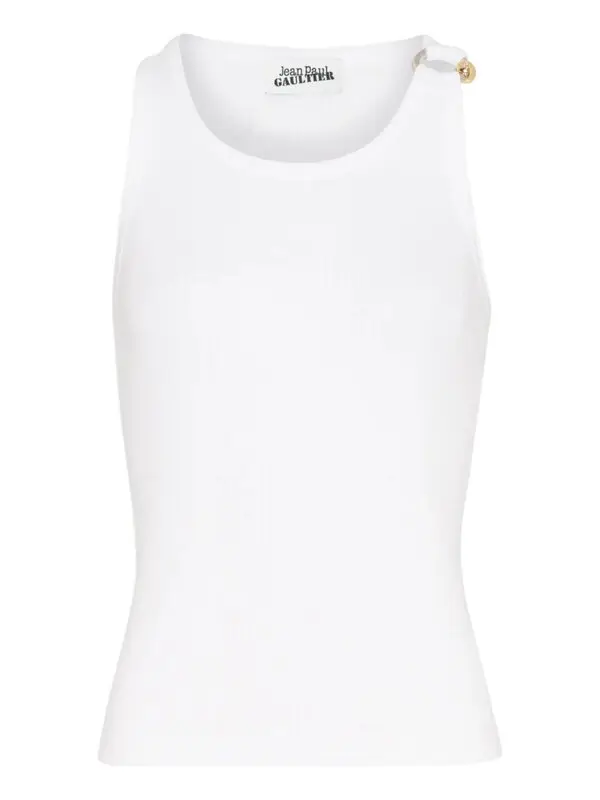 JEAN PAUL GAULTIER Perforated Vest With Detachable Ring - White