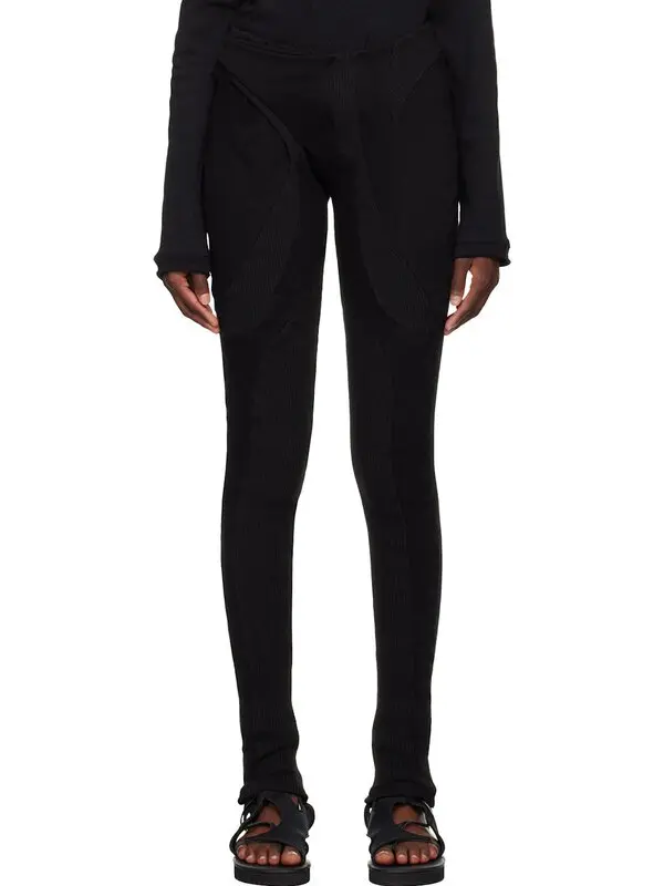 Ottolinger Ribbed Knit Pants - Black