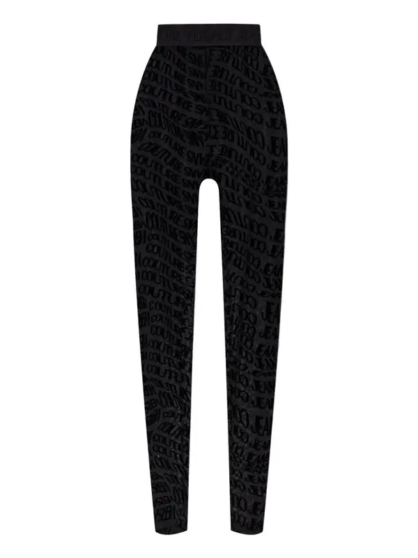Versace Logo-print Sheer Leggings - Black