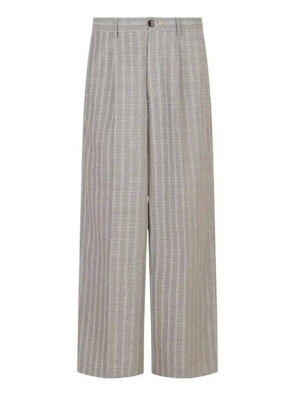 Marni Pleated Checked Trousers - Gray