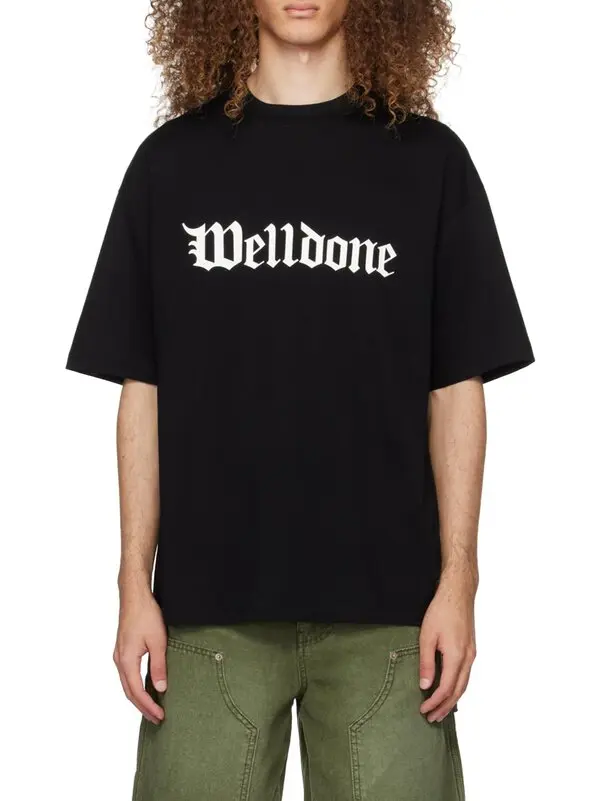 We11Done Logo-print Cotton T-shirt - Black