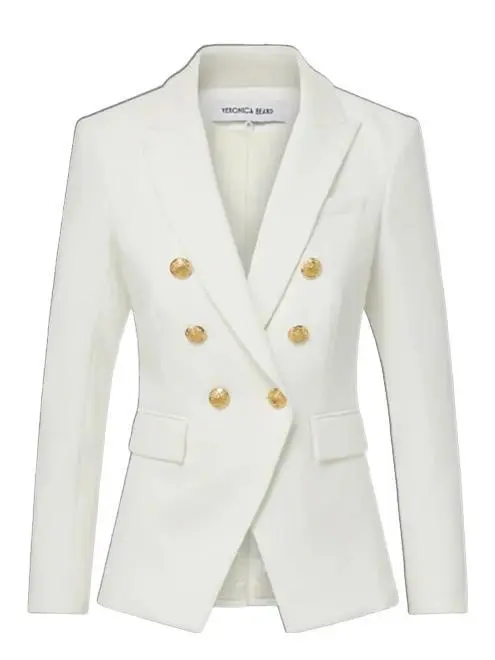 Veronica Beard Double-breasted Dickey Jacket - White