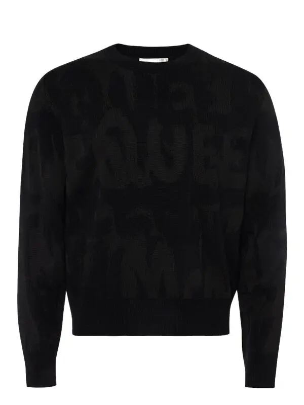 Alexander McQueen Logo Jacquard Knitted Jumper - Black