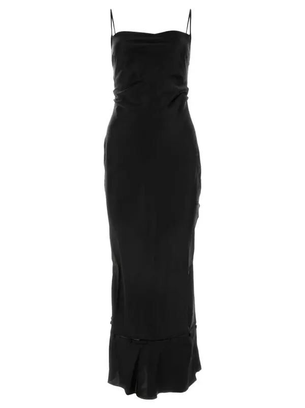 Nanushka Renny Spaghetti Straps Maxi Dress With Side Slit - Black