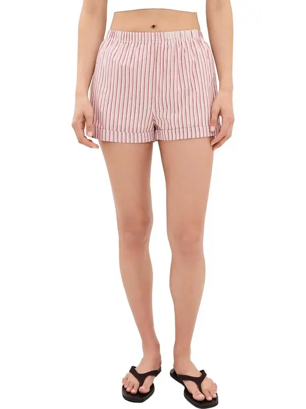 BAILEY ROSE Striped Shorts - Red