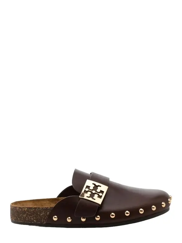 Tory Burch Mellow Stud Mule - Deep Mocha/gold