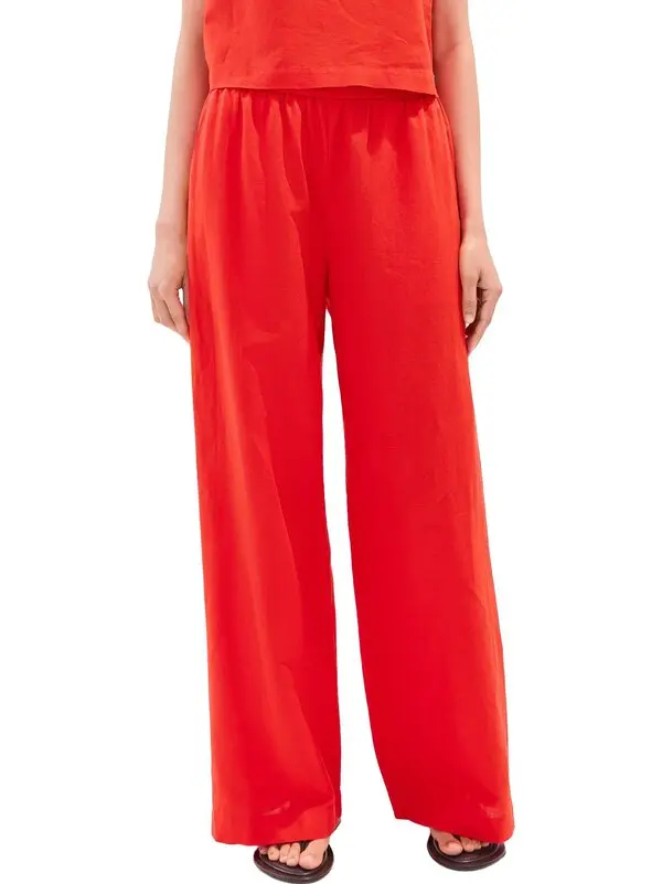 LE BOP Margot Linen Blend Wide Leg Pants - Clam Bake