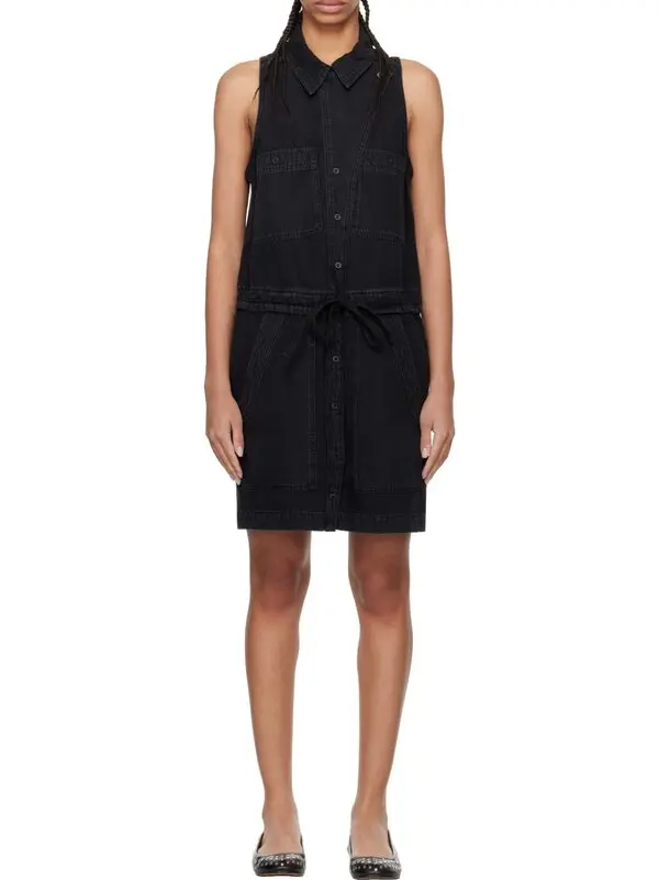 Isabel Marant Étoile Sleeveless Denim Dress With Drawstring Waist - Black