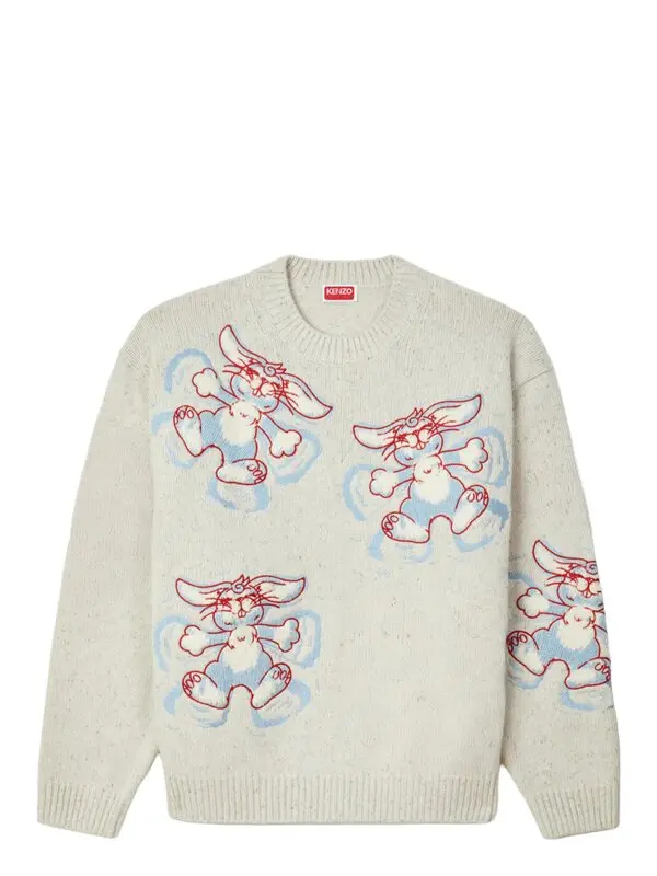 Kenzo Embroidered Wool Jumper - White