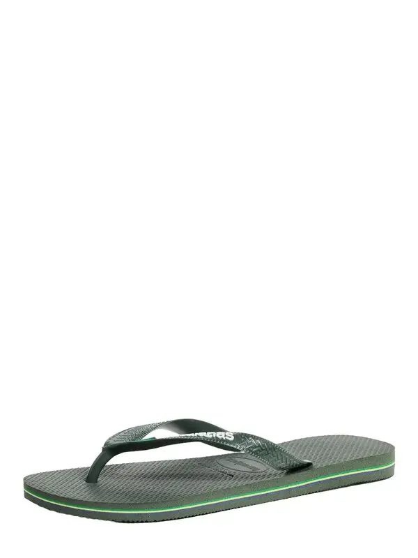 Havaianas Brazil Logo Thong Sandals - Green Olive