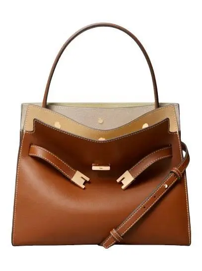 Tory Burch Lee Radziwill Small Double Bag - Aged Tan