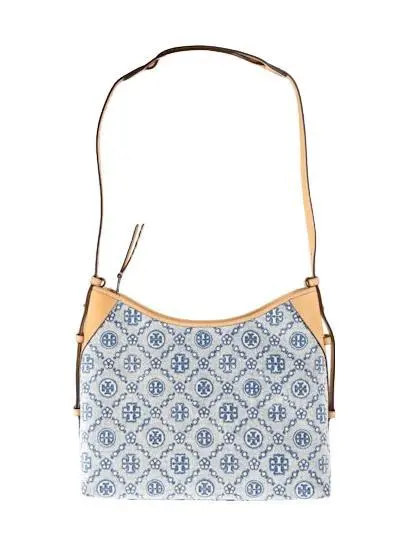 Tory Burch Monogrammed Messenger Bag - Powder Blue