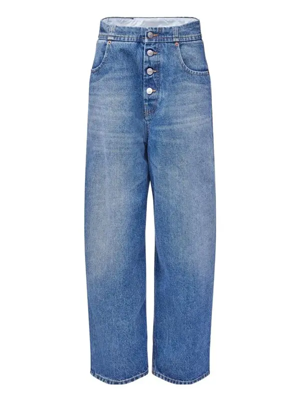 MAISON MARGIELA High Waisted Straight Leg Jeans - Medium Blue