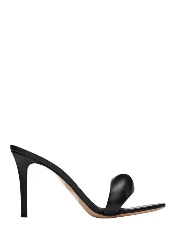 GIANVITO ROSSI Embossed Logo High-heeled Sandals - Black