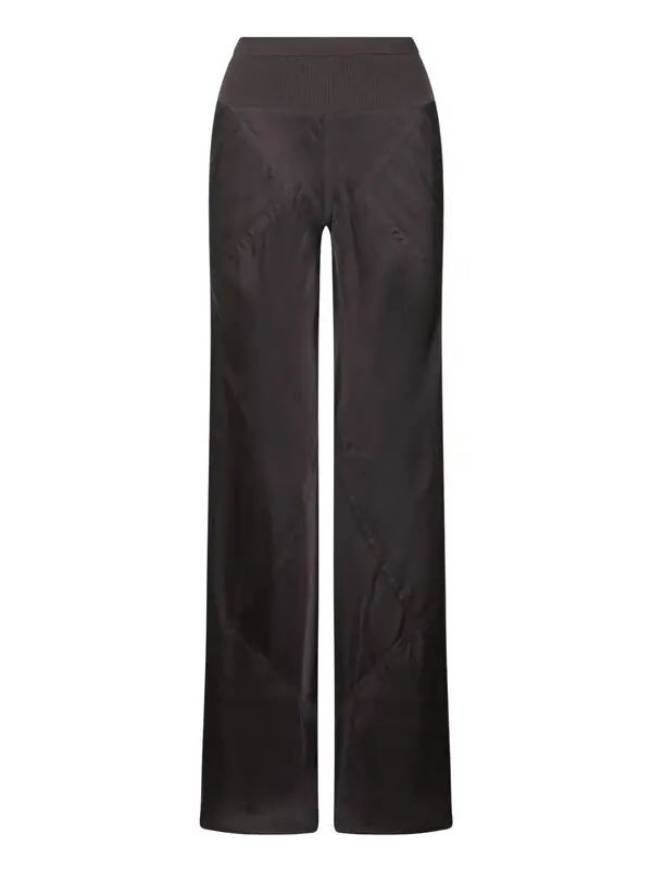 Rick Owens Porterville Pants With Ribbed Waist And Fringed Hem - Dark Gray