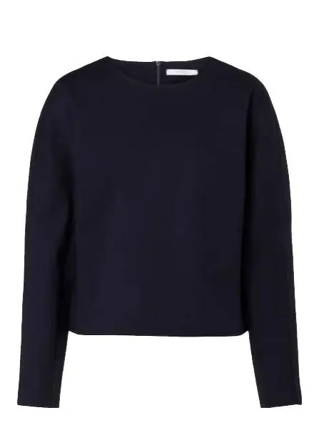 Max Mara Girello Wool And Cotton-blend Top - Black