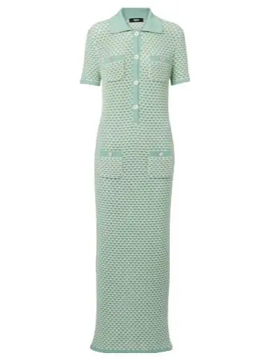Versace Crochet Cotton-blend Maxi Dress - Green